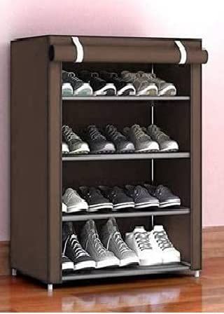Portable Folding And Covering Metal Stand 4 Layer Shoe Rack | Daraz.com.np