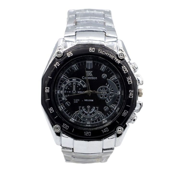 Round Dial Stainess Steel IK Collection Chronograph Design Black Round ...