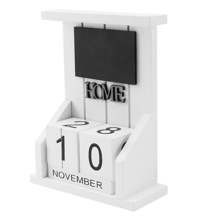 Wooden Desk Block Calendar-Perpetual Calendar Month Date Display Home ...
