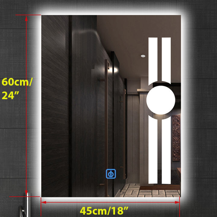 Bathroom Mirror With LED Light 45cm * 60 cm | Daraz.com.np