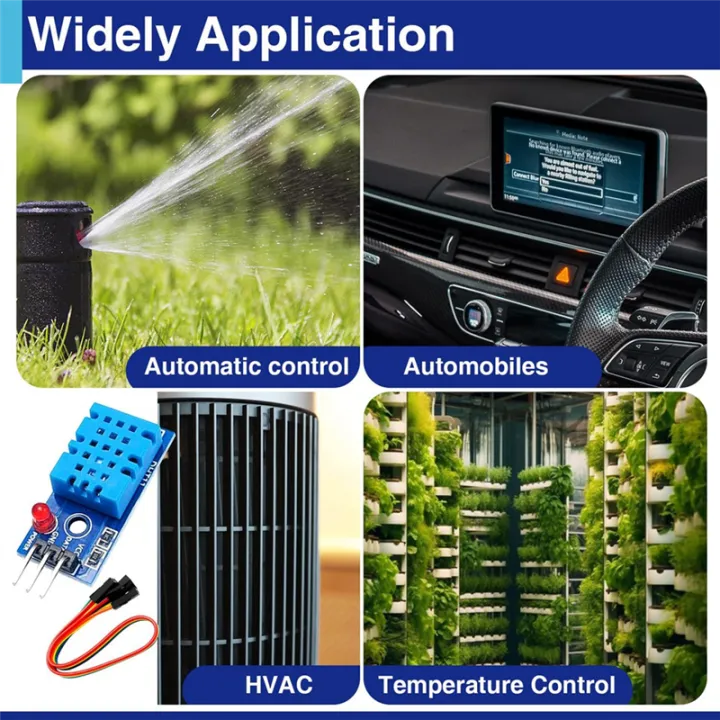 6 Set Temperature Humidity Sensor Module 3.3V-5V with Wires, | Daraz.com.np
