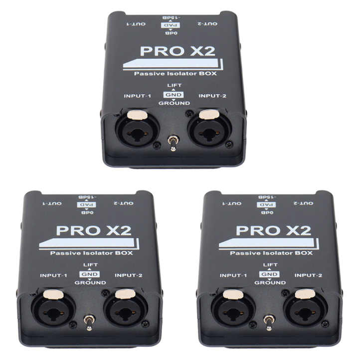 ARELENE 3X 2-Way Audio Isolator, Audio Current Eliminator, XLR 6.5 ...