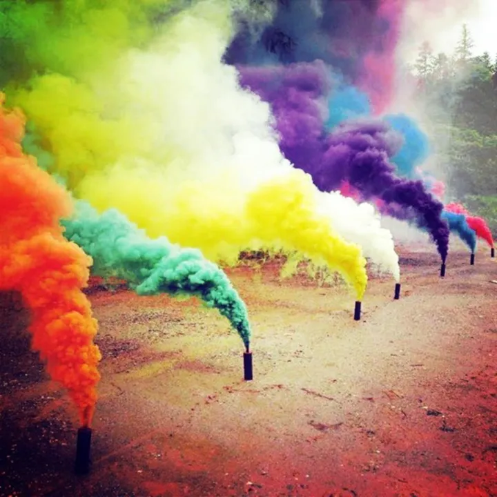 Qubix 10 Color smoke_bom-b shell in BOXES Birthday Celebration Colour ...