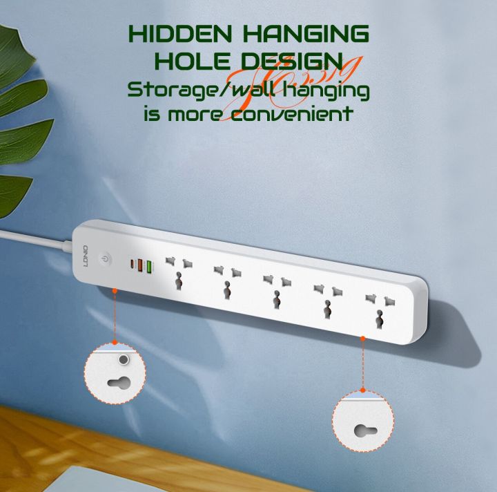 LDNIO SC5319 Multi Socket Extension Lead with 5 AC 3 USB Power Socket ...