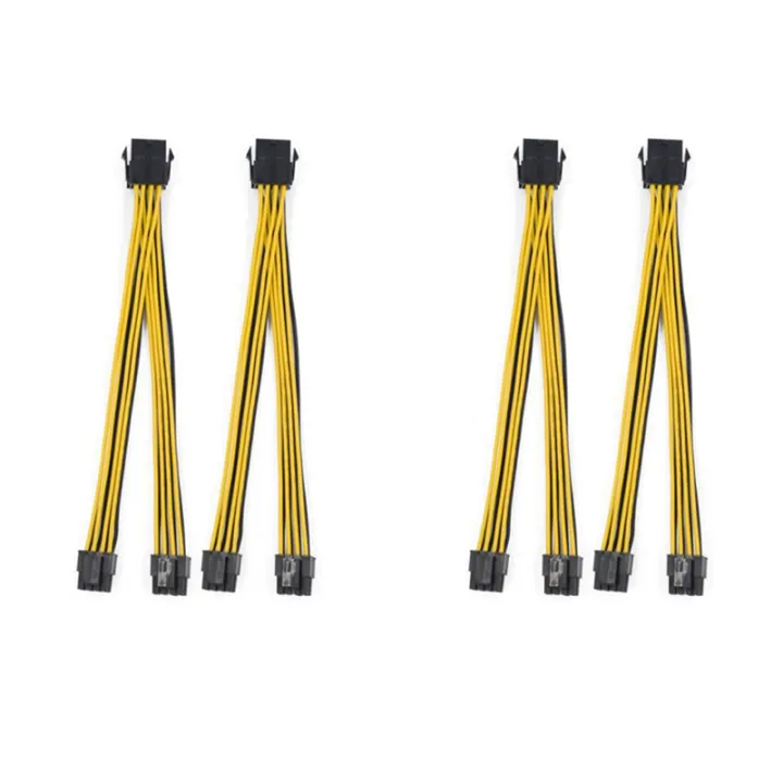 4Pcs CPU 8Pin Female 1 to 2 Male 4+4Pin Y Splitter Power Supply Cable ...