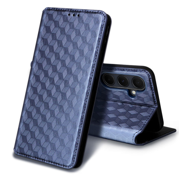 Vantime for Samsung Galaxy A55 5G Case Cubic Pattern Card Wallet Case ...