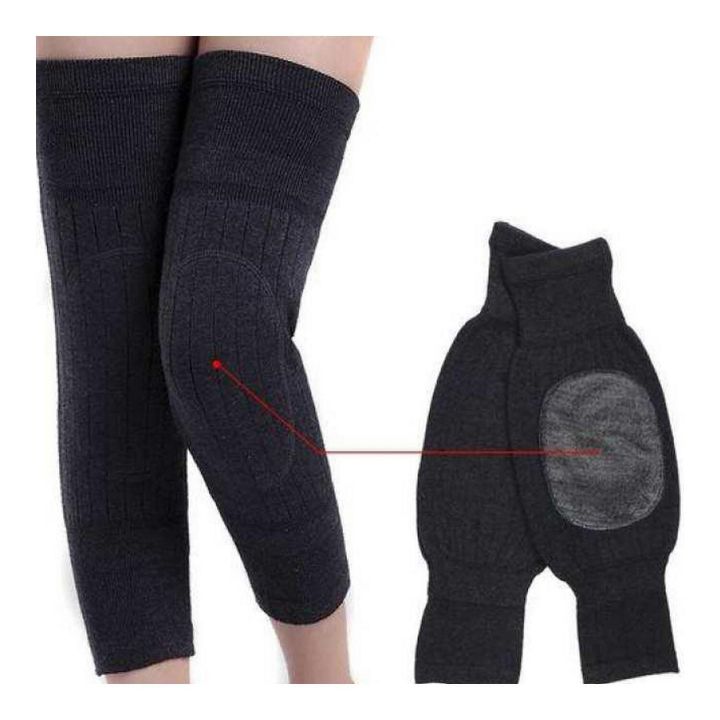 Unisex Knee Cover with Fur Inside - Knee Pain Relief Knee Warmer -Black ...