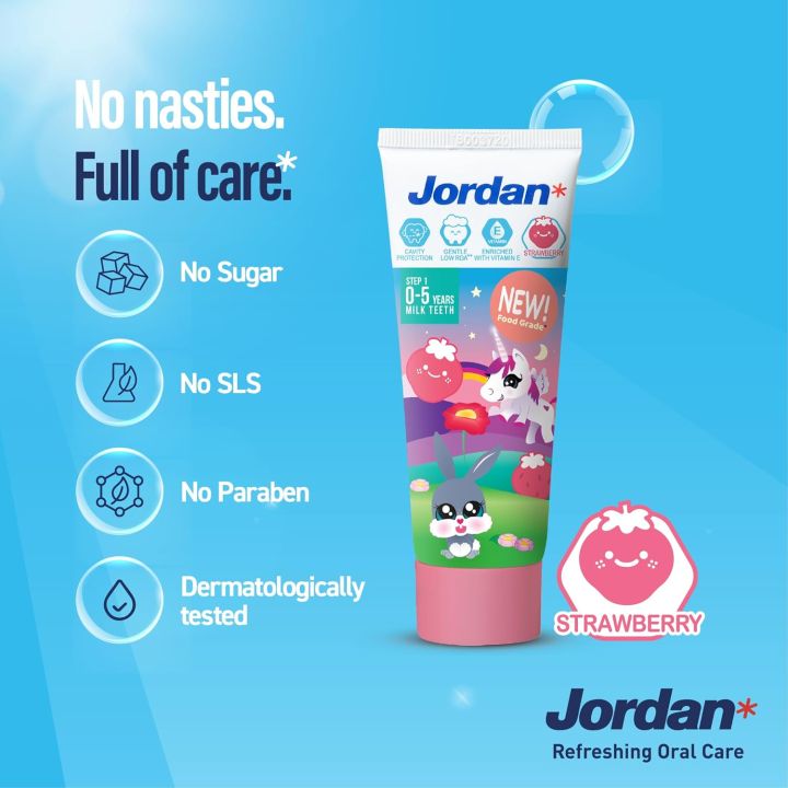 Jordan Kids Toothpaste | STEP 1 | 0-5 Years Mild Fruity Flavours ...