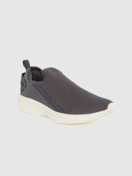 HRX by Hrithik Roshan Grey Woven Design Go-Lite Slip-On Walking Shoes ...