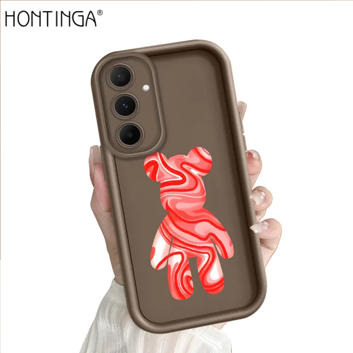 Hontinga for Samsung A55 5G Back Cover Red Bearbrick Pattern Ladder ...