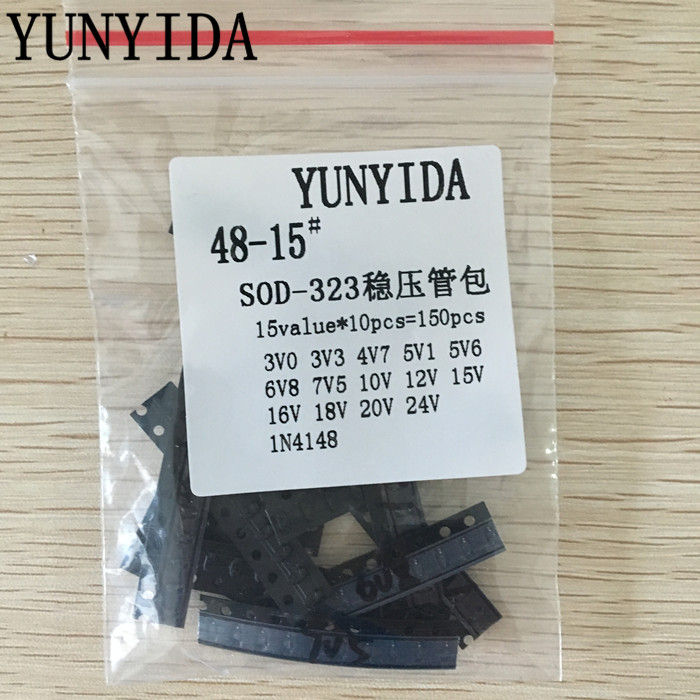 SOD-323 0805 0.25W SMD Zener diode Assorted Kit 15values * 10pcs ...