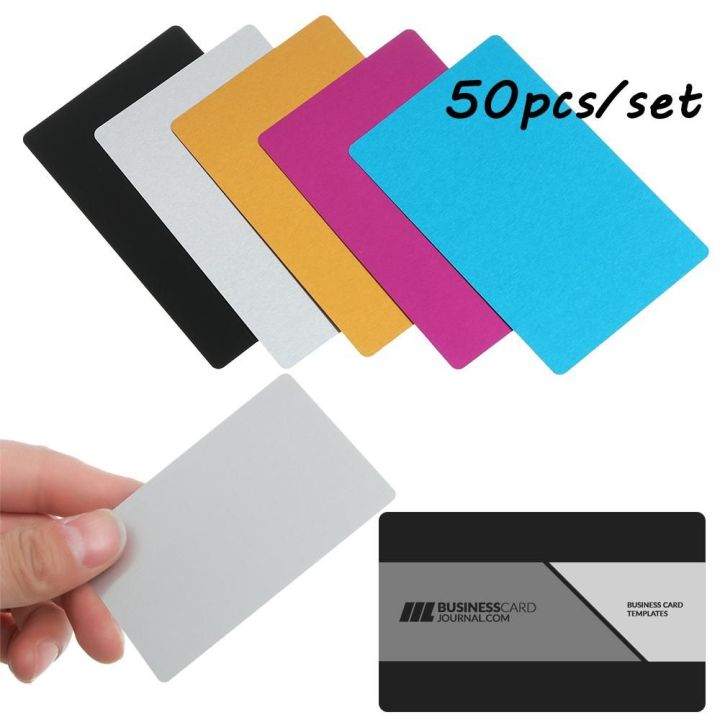 50 Pcs/Set Portable Business Visit Smooth Aluminum Business Card Name ...