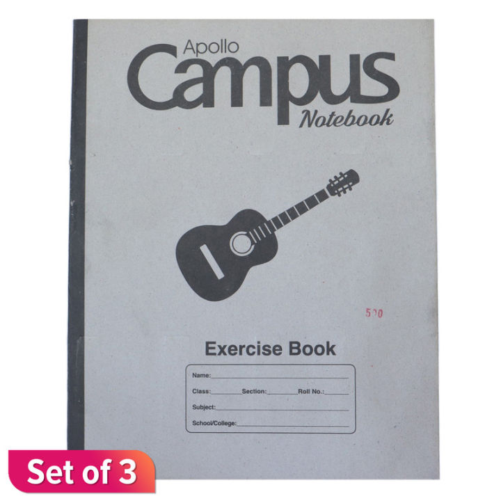 Pack Of 3 Grey Color Apollo Campus Notebook | Daraz.com.np