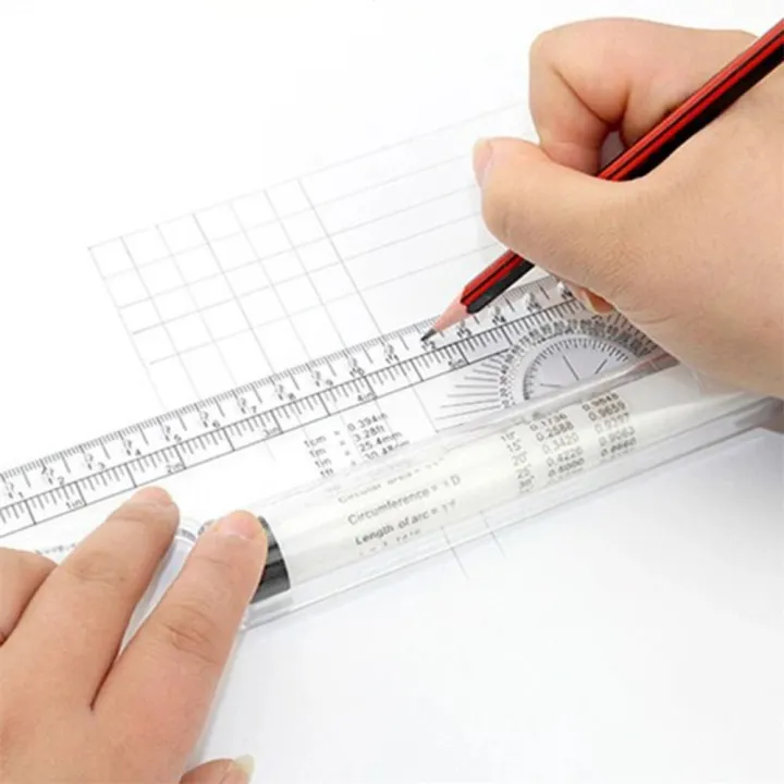 Multi Function Drawing Tool 15cm 30cm Angle Balance Student Design Roll ...