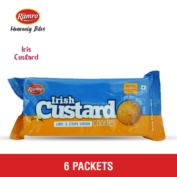 Ramro Iris Custard Cookies 120g X 6 Packets | Daraz.com.np