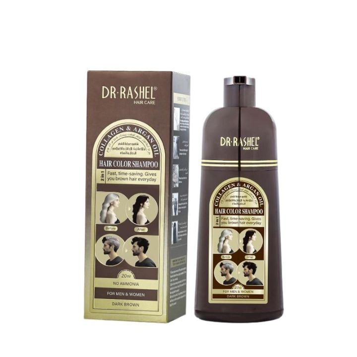 Dr. Rashel Hair Shampoo Color Brown Hair Color 400 ml Shampoo Hair ...
