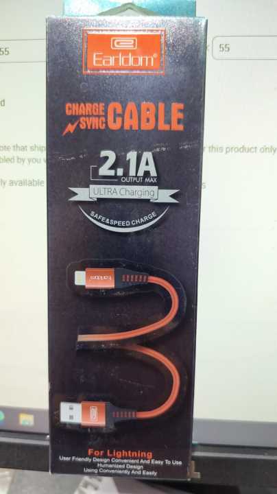 Earldom EC-038i Lightning Fast Charging Cable | Daraz.com.np
