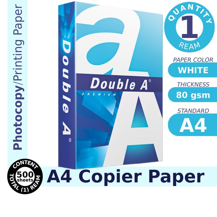 DoubleA A4 Paper | 80 GSM (500 Sheets per Ream) | Assorted Choice of 1 ...
