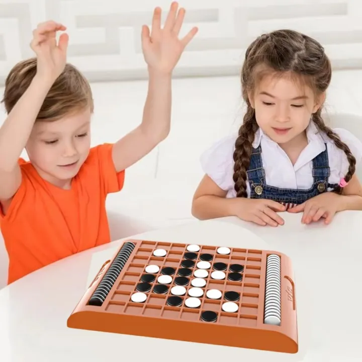 Educational Toys Tabletop Game Flip Black White Chess Board Parent ...