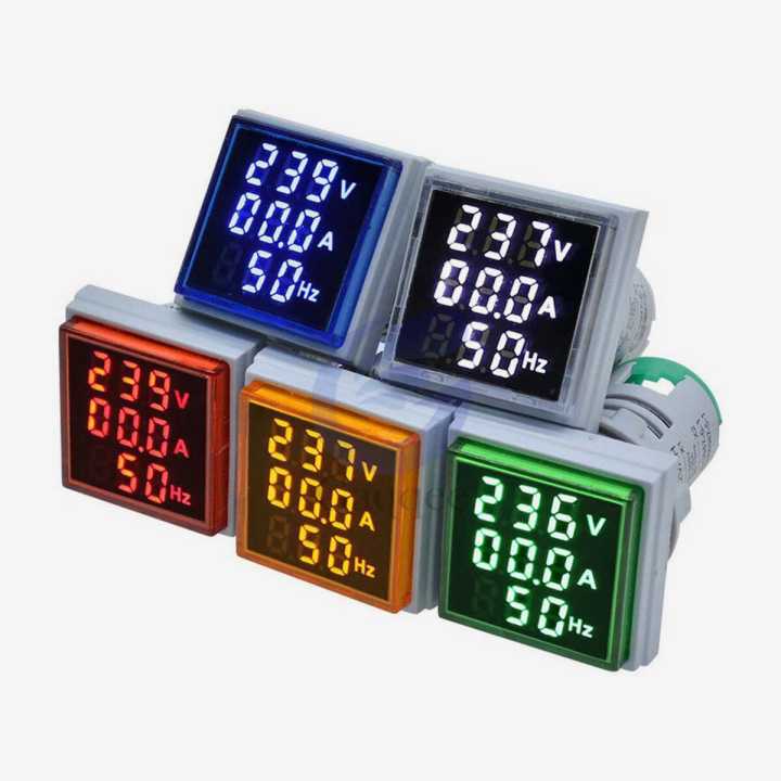 3 in 1 AC 60~500V Digital Voltmeter Ammeter Hz Hertz Frequency Meter ...