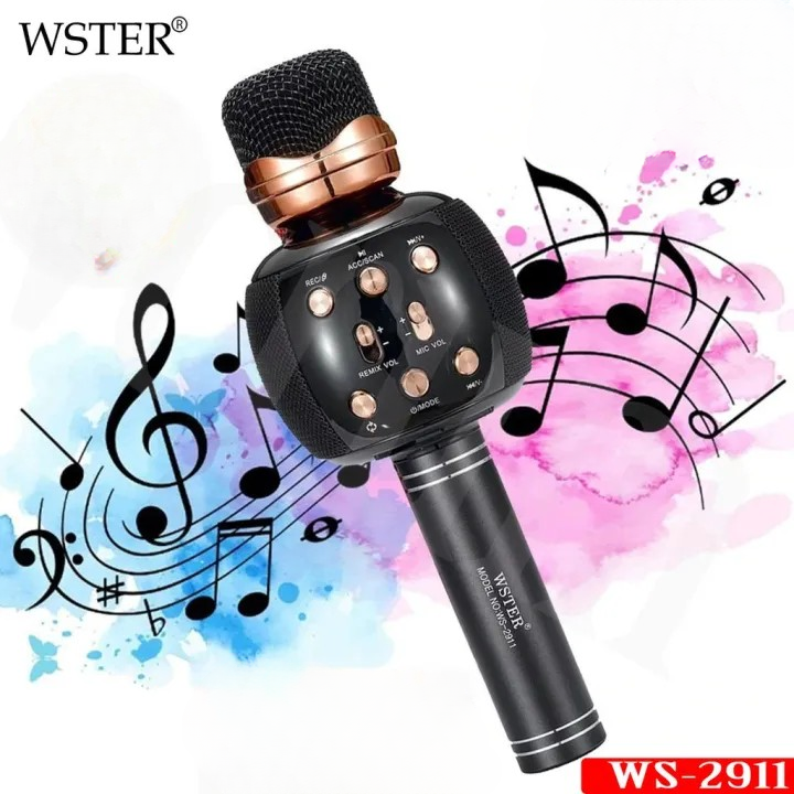 WSTER WS 2911 Bluetooth Speaker Wireless Karaoke Microphone Support USB ...