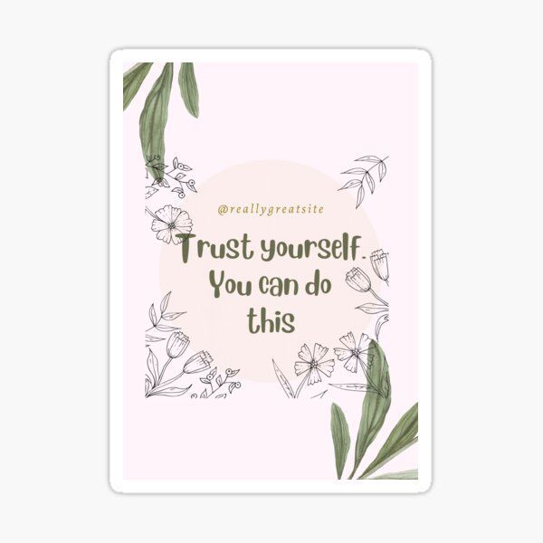 Trust Yourself Aesthetic Sticker | Best for Laptop , Notebooks ...