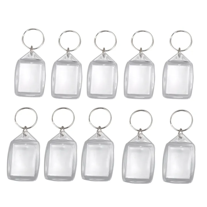 Clear Acrylic Plastic Blank Keyrings Insert Passport Photo Keychain ...