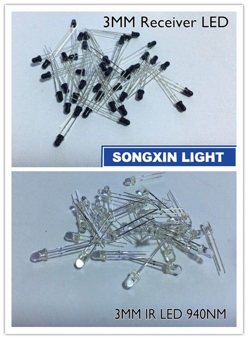 1000pcs/lot LED 3mm 940nm IR Infrared Emitting Receiving Diode Round ...