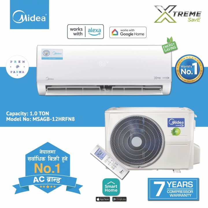 Midea DC Inverter Wall Mounted 1 ton Air Conditioner (Xtreme Save series) | Daraz.com.np