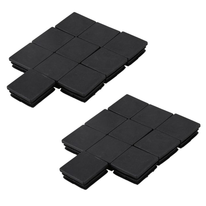 20 Pcs Plastic Square Blanking End Cap Tubing Tube Inserts 38mm x 38mm ...