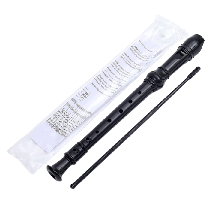 8 Holes Soprano Recorder Kit with Cleaning Rod, German Style C Key ...