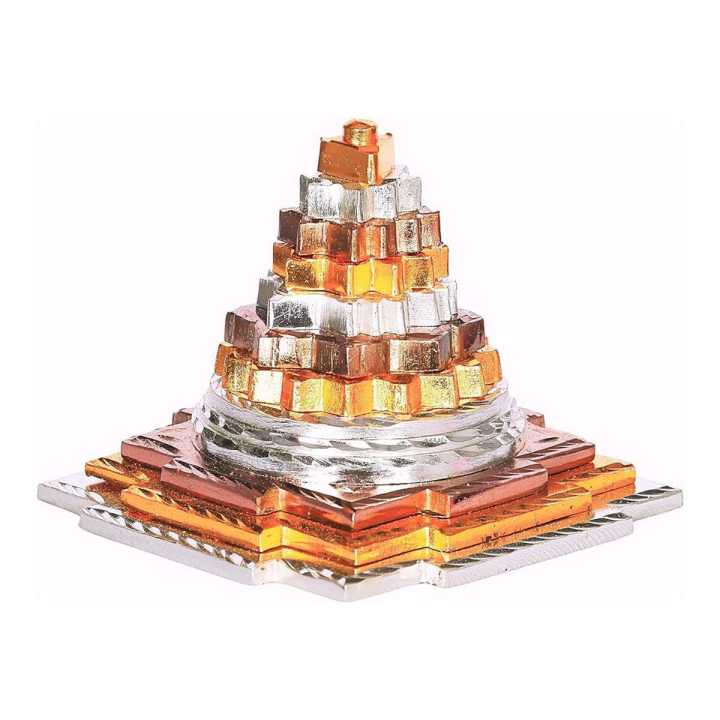 Pancha dhatu Shree Laxmi Meru Yantra Brass Pyramid for Worship to Gain ...