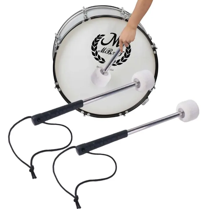 1Pc Marching Band Stainless Steel Bass Drum Mallet Ergonomics Handle ...