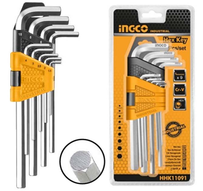 Ingco 9pcs Hex key set Allen key set Size: 1.5-10mm | Daraz.com.np