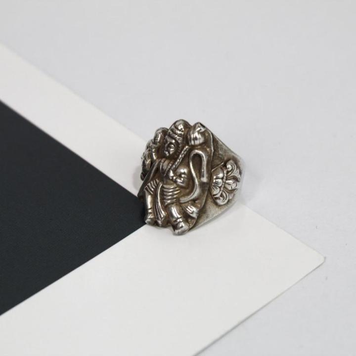 Pure Silver Hanuman Carved Ring For Men | Hanuman Engraved Pure Silver ...