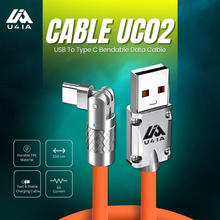 U4IA USB To Micro Bendable Data Cable UC02 | 100 cm | Durable TPE ...