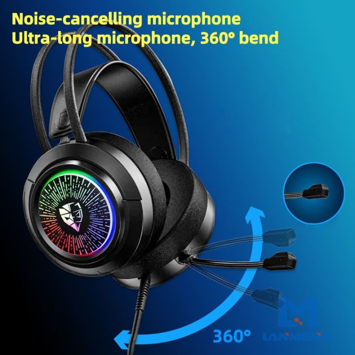 Gaming Headphones Only USB connect External Mic Surround Stereo ...