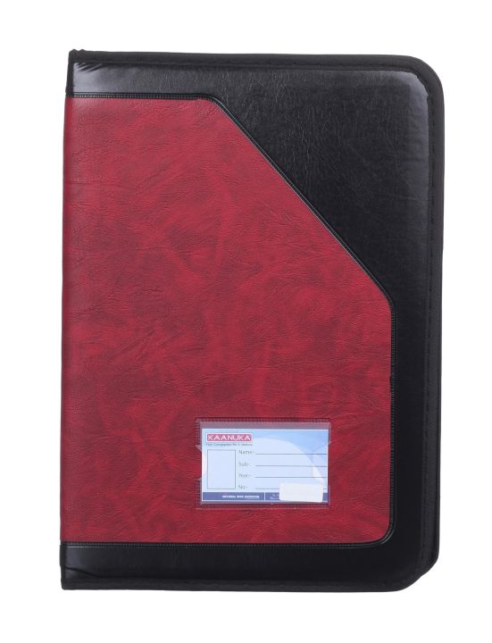 Kaanuka Faux Leather Zip File and Folders, Foolscap/Legal Size 20 Leafs ...