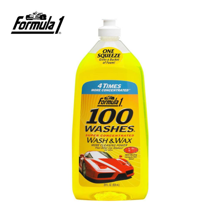 Car Shampoo | Formula1 100 Washes Super Concentrated Wash & Wax -828Ml ...