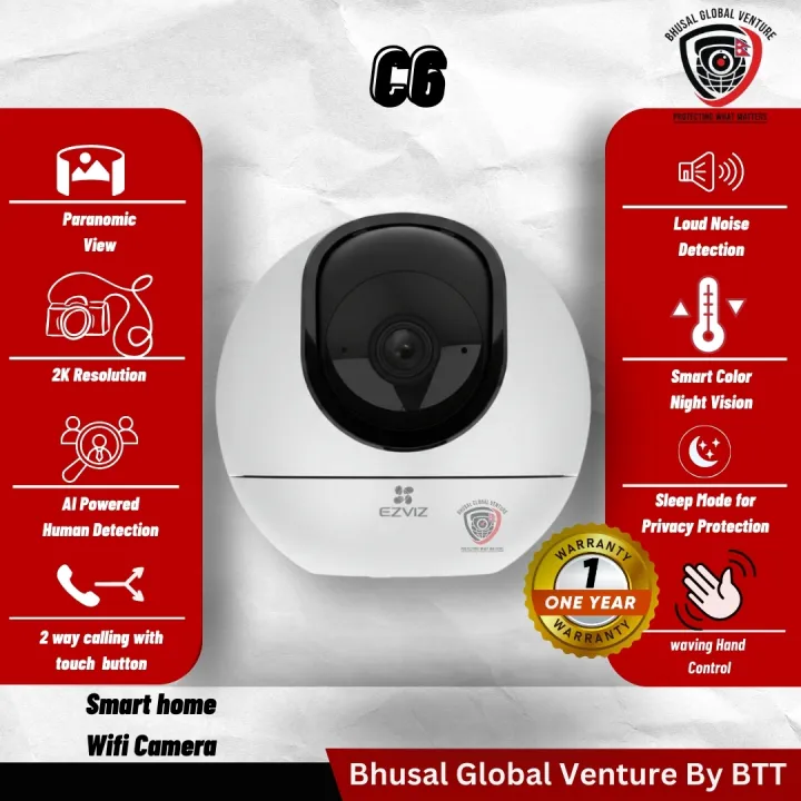 EZVIZ C6 Smart WiFi Camera | 2K Resolution | Pan & Tilt | Two-Way Audio ...