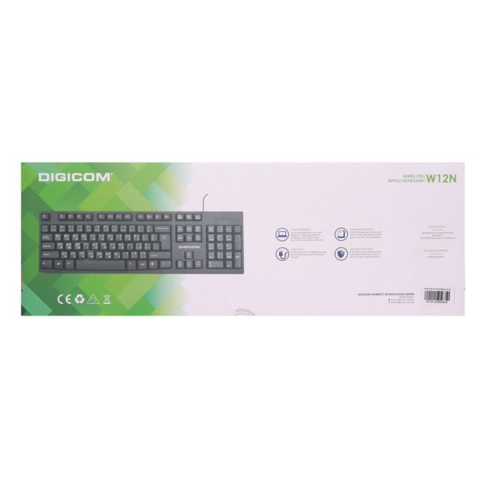 Digicom Model No. W12N Black Color Keyboard | Daraz.com.np