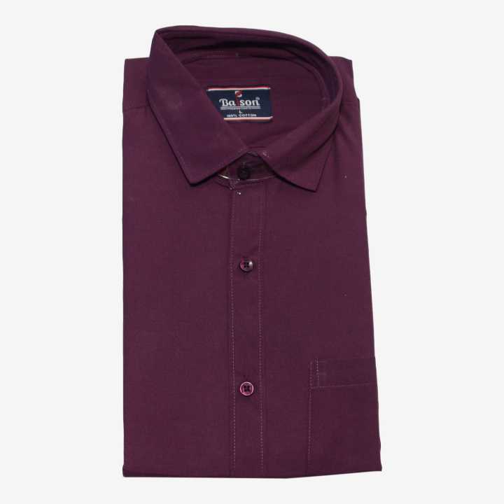 Dark Purple Color Full Sleeve Shirt For Men | Daraz.com.np