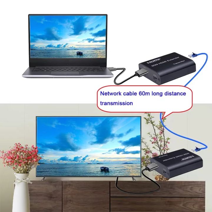 60M HDMI Transmitter Sender Receiver Transceiver 1080P 60Hz HDMI ...