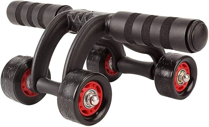 Multicolor 4-Wheel Ab Roller With Knee Mat, Abdominal Workout Fitness ...
