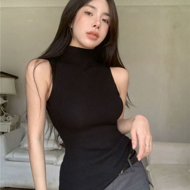 High Quality Solid Color High Neck Tank Sexy Soft Tank Top Fashion ...