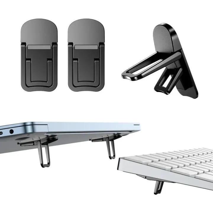 1pair Mini Zinc Alloy Foldable Laptop Stand Adjustable Height Folding ...