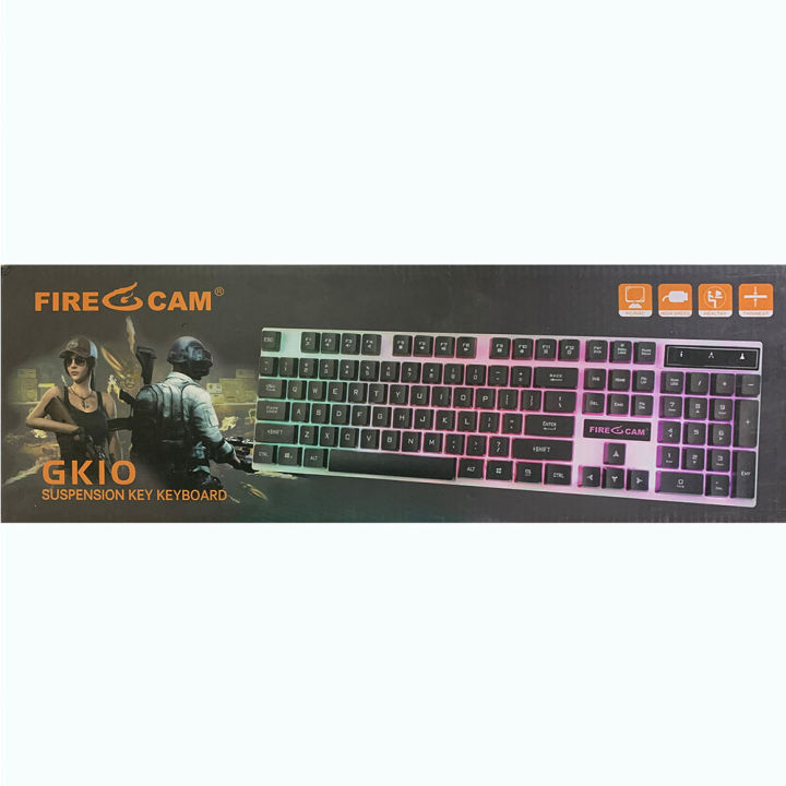 FireCAM GK10 Multimedia Key Support Waterproof & Rainbow Back-lit ...