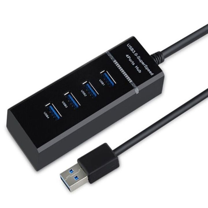 4 Port Usb 3.0 Hub Long Cable 12-inch With Micro-usb Charging Port Data ...