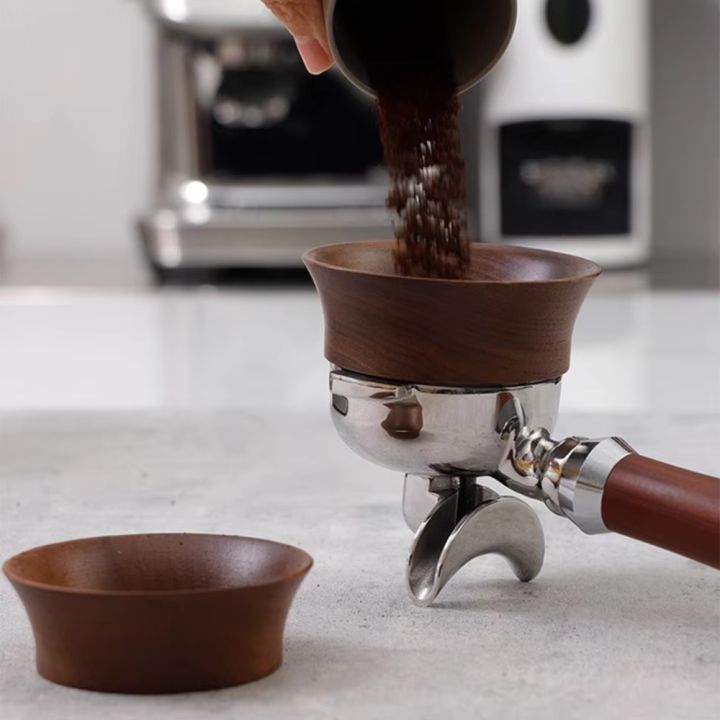 Wood Coffee Dosing Ring 51/53/58mm Magnetic Portafilter Coffee Catcher ...