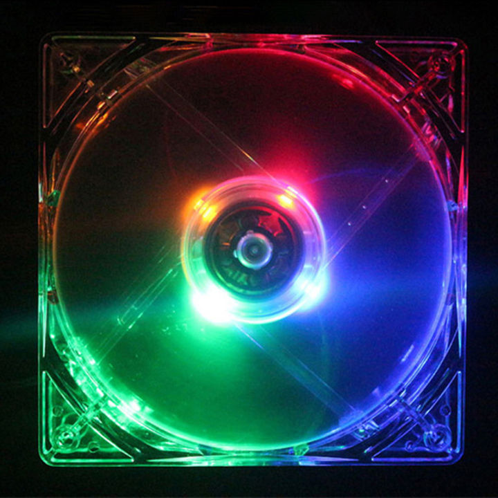80mm LED Computer PC Fan 8025 Silent Cooling Fan 12V LED Luminous Chass ...